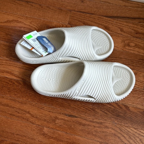 CROCS | Shoes | Crocs Men Slide Sandals Cream | Poshmark